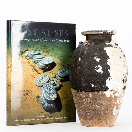 A jug/vessel from the Lena Shoal shipwreck, Sawankhalok, Thailand, 15 ...