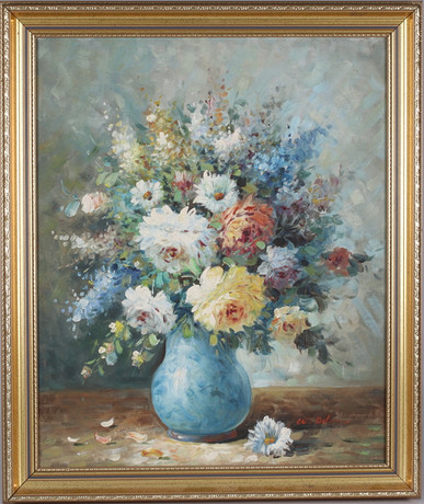 WALTER ADAMS. Blomsterstilleben, olja på duk, signerad. Konst - Måleri ...