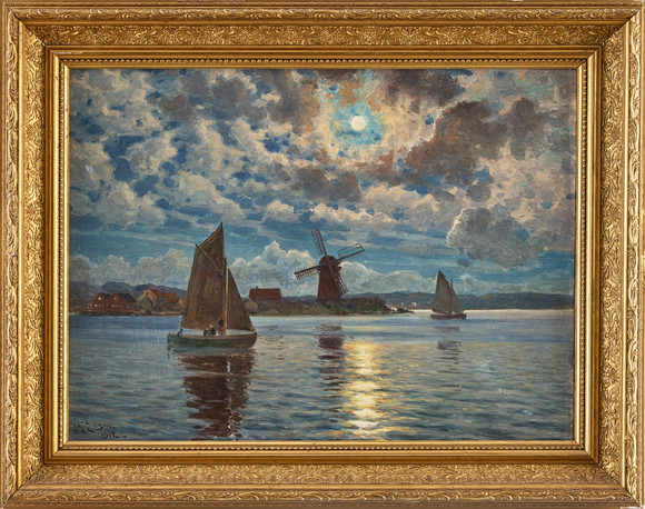 JOHAN ERICSON. Månskenslandskap. Konst - Måleri - Auctionet