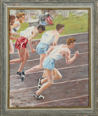 GUSTAF VON PORAT. Motiv av löpare på 800 meter vid Olympiska spelen i ...