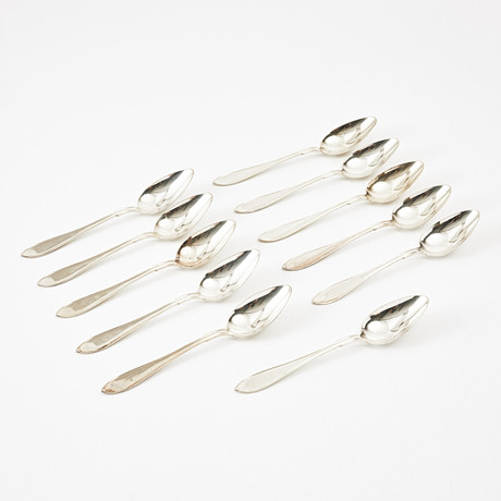 TABLE SPOONS, 11 pieces, silver, model Swedish pointy. Silver & Metals ...