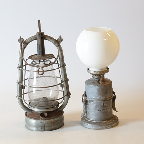 STORM LANTERN & CARBIDE LAMP, sheet & glass, including Primus, early ...