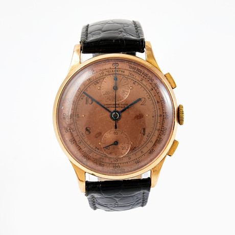 WRISTWATCH, chronograph, telemetre, cal Venus 170, case in 18 k gold ...
