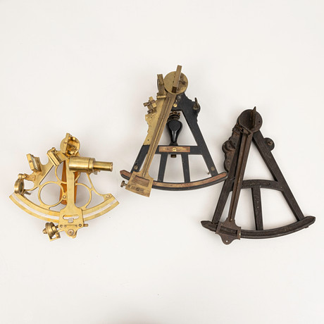 SEXTANT samt OKTANT 2 st, delvis trä och mässing, en del märkt J Bird ...