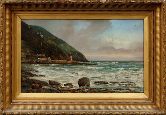 J.H. BLUNT. House on rocky coast. Oil on canvas, signed and dated -85 ...