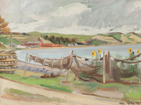 ALBERT ABBE. “Autumn day”, oil on canvas, signed Alb. Abbe. Art ...