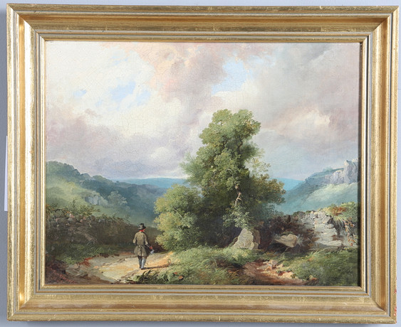 JOSEPH HASLAM HAWKSWORTH (1827-1908). EIN HOLZFÄLLER AUF EINEM ...