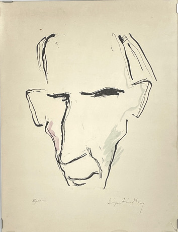 BIRGER LINDBERG. Lithograph, portrait of Nils Ferlin, own edition ...