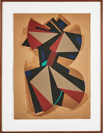 CLAES-GÖRAN KARLSSON. Composition, serial graphic, “Tvekamp”, 51/150 ...