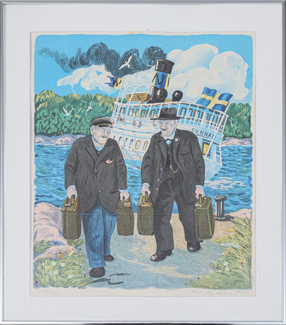 BERT HÅGE HÄVERÖ. Litografi, signerad, "Sunnan", numrerad 269/360 samt ...