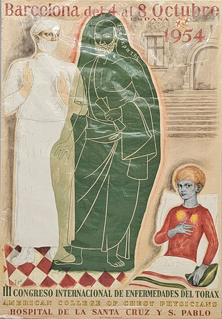POSTER FOR THE INTERNATIONAL CONGRESS ON CHEST DISEASES, 1954. Art ...