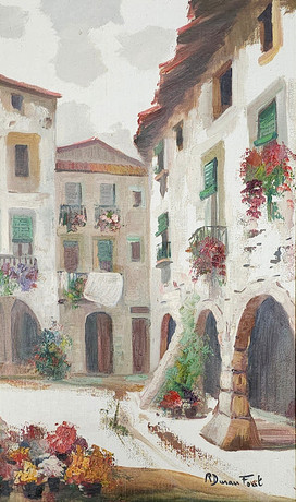 RAMON DURAN FONT (1939). TOWN SQUARE. OIL ON CANVAS. Art - Paintings ...