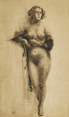 AXEL FRIDELL (1894-1935). "Modellen Lorna", III état, signerad i ...