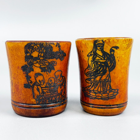 CHINESE BONE CUPS. Asiatica - Wood - Auctionet