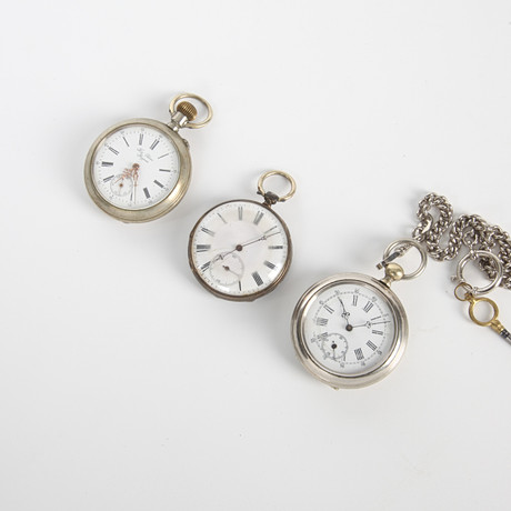 A set of 3 pocket watches, 18th/20th century. Clocks & Watches - Pocket ...