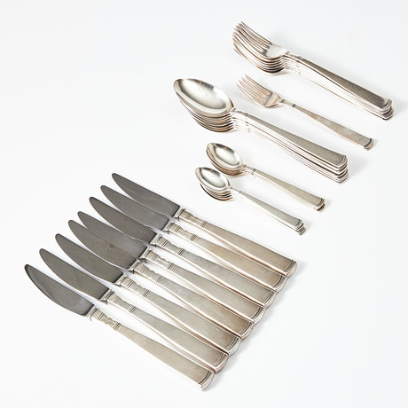 JACOB ÄNGMAN, bestick, silver, 36 delar, GAB, modell Rosenholm. Silver ...