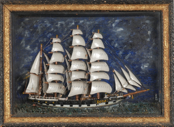 A diorama, “Dora”, half-ship model, 18th/20th century. Collectables ...