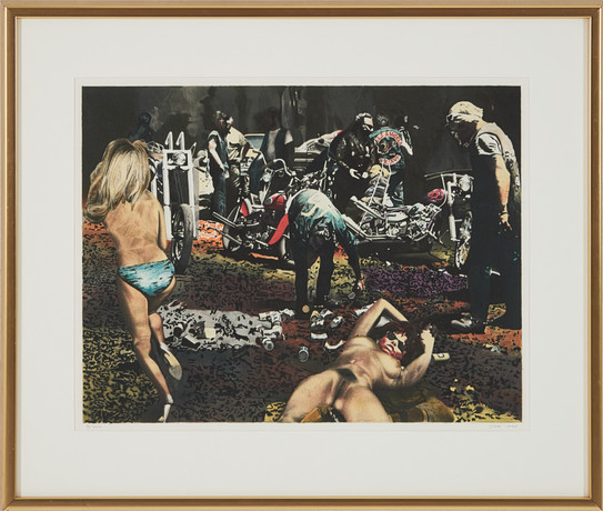 JOHN-ERIK FRANZÉN. “Hells Angels of California”, color lithograph ...