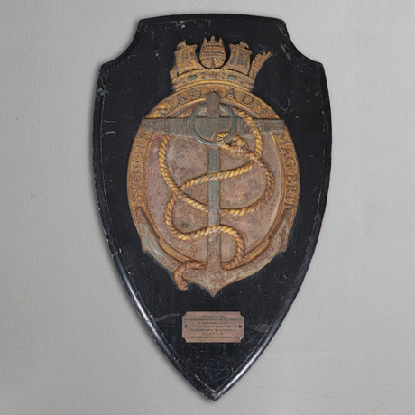 AN IMPRESSIVE SECOND WORLD WAR CAST IRON WARSHIP-WEEK PLAQUE, 1941 ...