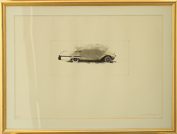 JOHN ERIK FRANZÉN. "The White Cadillac", lithograph, signed and ...