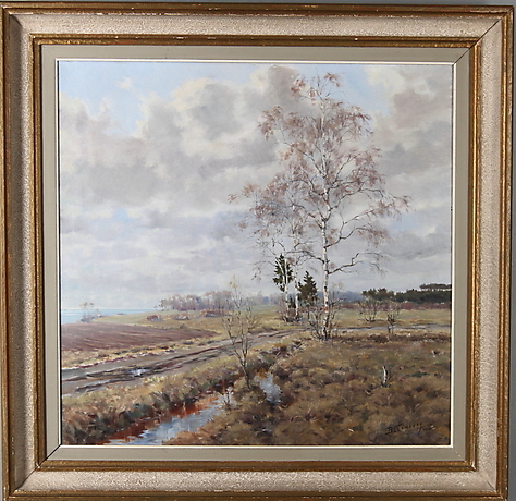 BORIS OTTENBERG. Landscape with road, oil on canvas, signed and dated ...