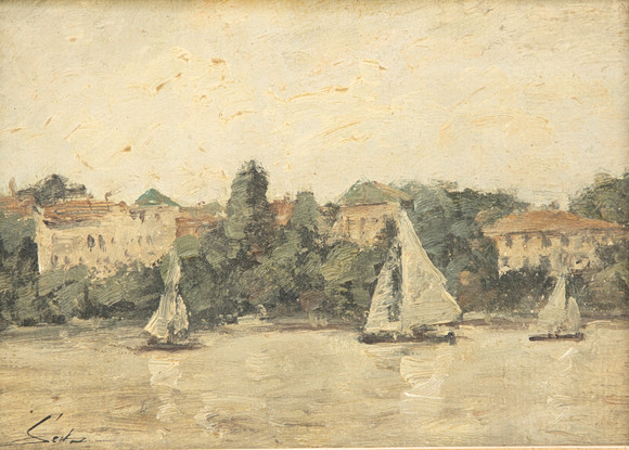 PHILIPP KARL SEITZ (1901-1982). Barcos en el Alster. Arte - Pintura - Auctionet