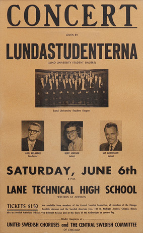 AFFISCH, LUNDS STUDENTSÅNGARE, LUND UNIVERSITY STUDENT SINGERS ...