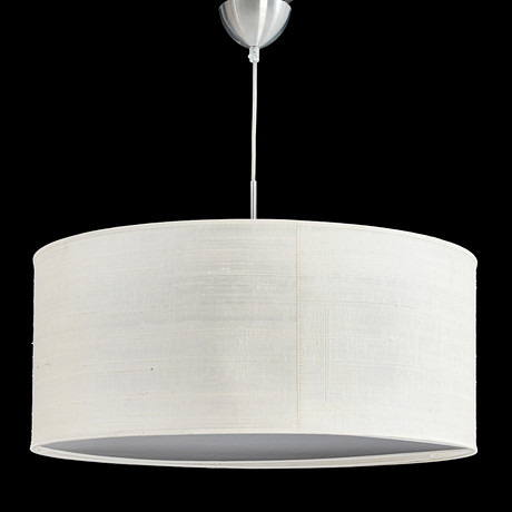 A 1980s/90s ceiling luminaire, textile, plexi and chrome. Three points ...