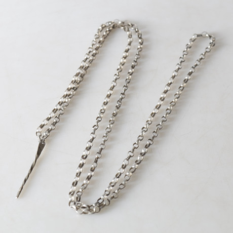 A cord chain, for folk costume, silver, folk costume, Skåne, 19th/20th ...