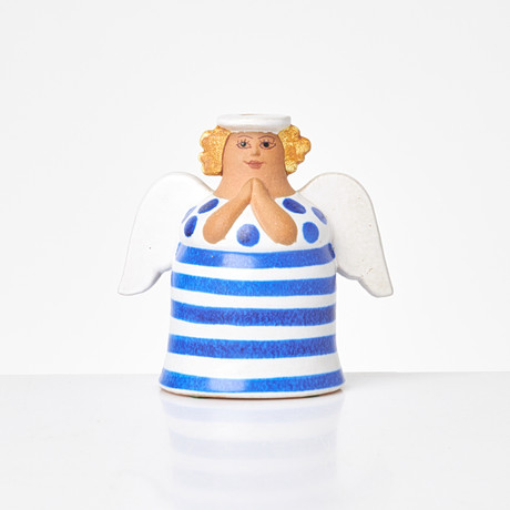 LISA LARSON. Figurine/Candlestick, Angel, partly glazed stoneware ...
