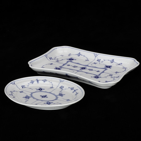 FAT, 2 st, porslin, "Musselmalet", Royal Copenhagen, Danmark, 1900 ...