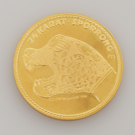 JETONG, guld, 24k, Sporrong, vikt 100 gram. Mynt, Medaljer & Frimärken ...