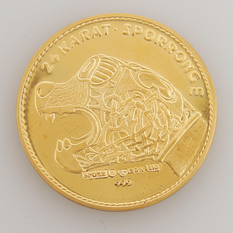 JETONG, gold, 24k, Sporrong, weight 25 grams. Coins, Medals & Stamps ...