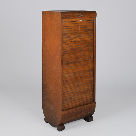 ART DECO style filing cabinet with sliding tambour door and pull-out ...