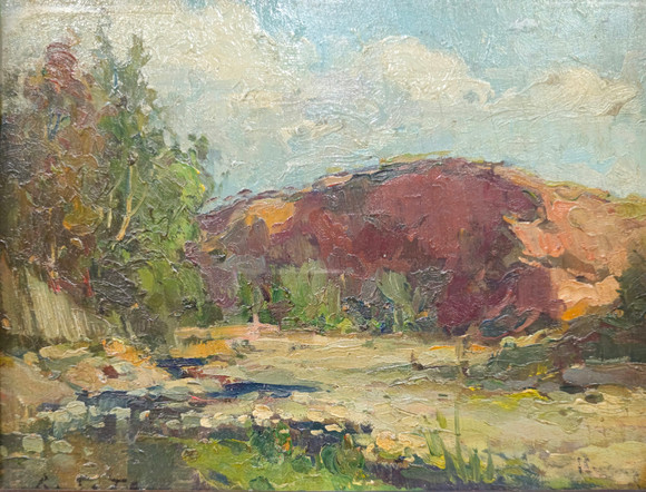 J. RICART. LANDSCAPE. OIL ON BOARD. Art - Paintings - Auctionet