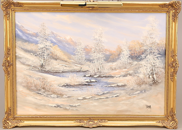 BERTIL HALLBERG. PAINTING, oil on canvas, signed B.Hallberg, Funäsdalen ...