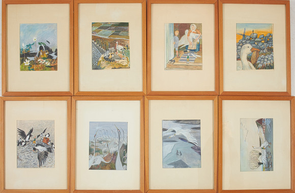 BO NOTINI. 8 original illustrations for the book “Nils Holgersson's ...