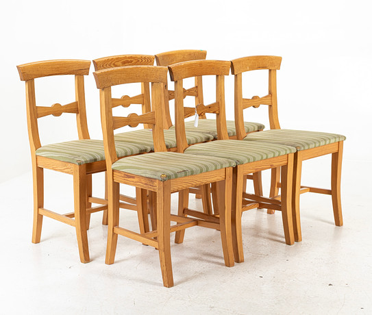 A set of six Karl Johan-style chairs, second half of the 20th century ...
