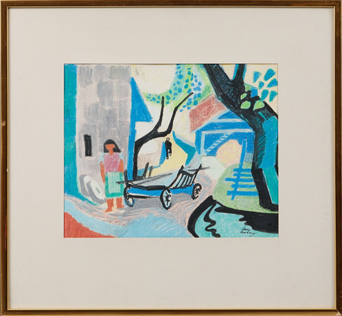 LARS BOOBERG MILLJED. Figure scene, pastel/chalk, signed. Art ...