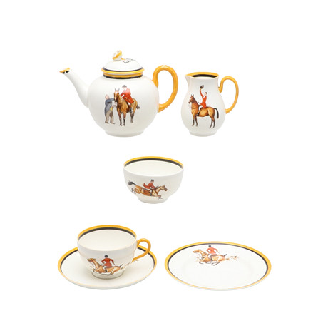 ROYAL WORCESTER BATCHELORS TEASET - HUNTING INTEREST. Ceramics ...