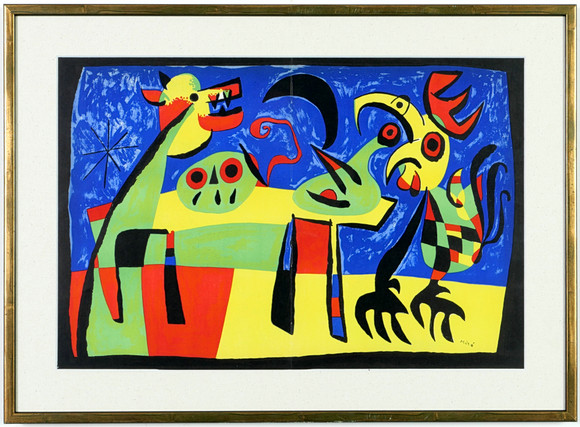 JOAN MIRO. THE DOG BARKING AT THE MOON. Art - Paintings - Auctionet