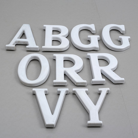 BOKSTÄVER, 9 st, stengods, Höganäs. Keramik & Porslin - Europeiskt ...