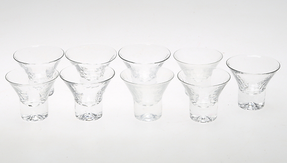 COCKTAIL GLASS, 9 pcs., Rustica, Göran Wärff, Pukeberg, 1900s. Glass ...