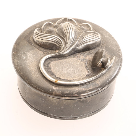 BOX with lid, nickel silver, Art Nouveau. Silver & Metals - Silver ...
