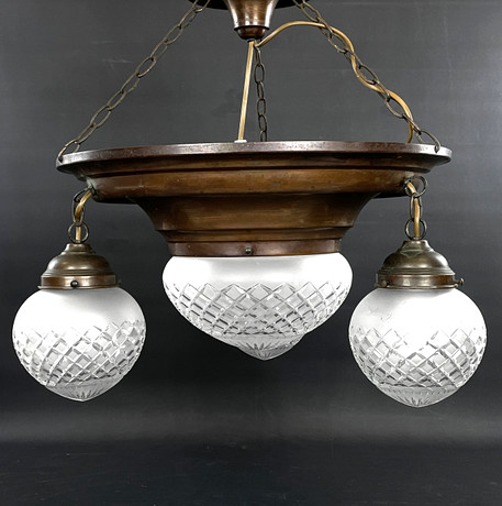 CEILING LAMP. Cups with glass cups, Art Nouveau, first half of the 20th ...