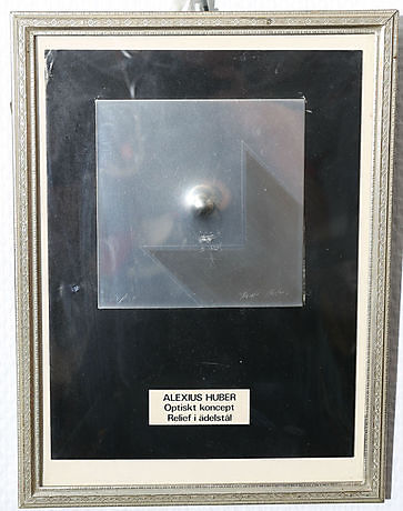 ALEXIUS HUBER. Optical concept, relief in stainless steel, numbered 53/ ...