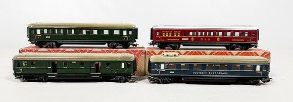 MÄRKLIN, VAGNAR, 4 st, 1950/60-tal. Leksaker - Modelljärnväg - Auctionet