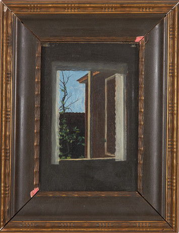 AXEL FRIDELL. View from window, oil on panel, signed, Falun, 1920s. Art ...