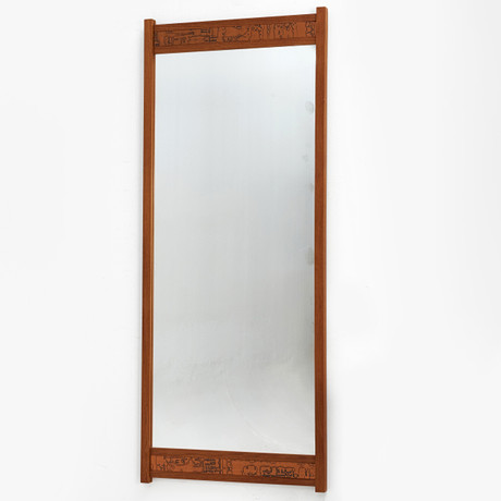 MIRROR, teak with profiled copper sheet, made in Denmark. Mirrors ...