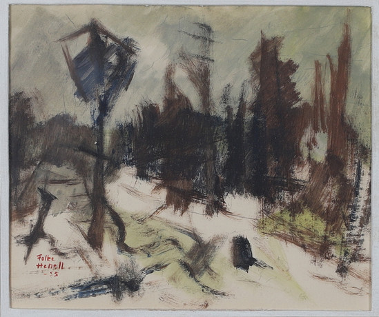 FOLKE HENELL. oil on paper, signed and dated -55. Art - Paintings ...
